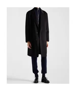 Prada Single-breasted Wool, Angora And Cashgora Coat
