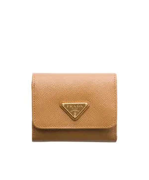 Prada Small Saffiano Leather Wallet - Caramel