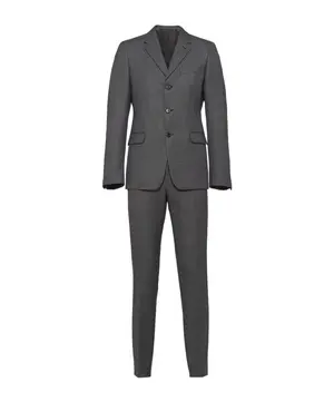 Prada Single-breasted Wool Suit - Slate Gray