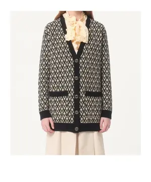 Valentino Garavani Monogram V-neck Button-up Cardigan