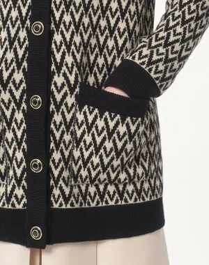 Valentino Garavani Monogram V-neck Button-up Cardigan