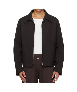 COURREGES Lapel Long Sleeve Zip Jacket