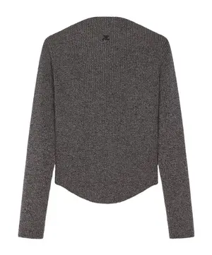 COURREGES Ribbed-knit Sweater - Black/gray