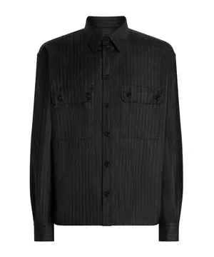 Dolce & Gabbana Striped Pocket Shirt - Black