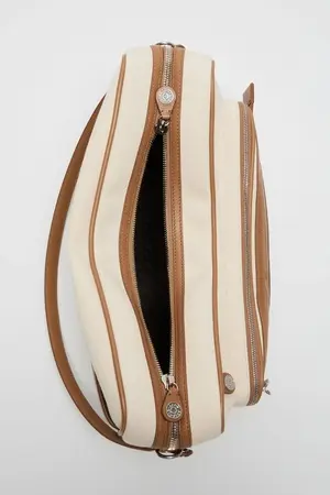 Acne Studios Camera Canvas Bag With Leather Trim - Nude