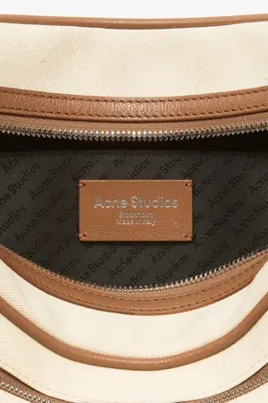 Acne Studios Camera Canvas Bag With Leather Trim - Nude