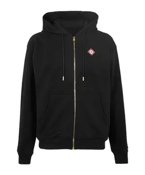 Casablanca Zippered Hoodie - Black