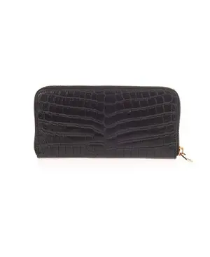 Saint Laurent Crocodile Effect Logo Wallet