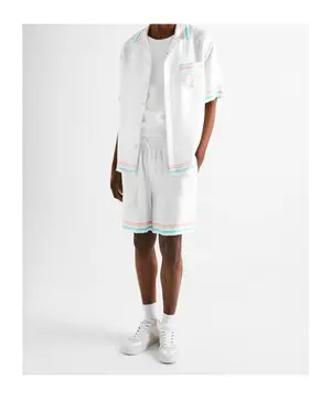 Casablanca Elastic Drawstring Logo Pattern Shorts