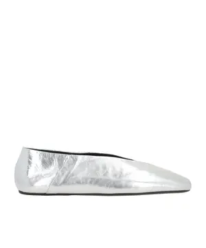 JIL SANDER Square Toe Ballerina Flats - White