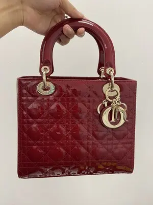 Dior Medium Lady Bag - Red