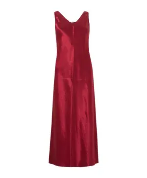 Max Mara Satin-finish Sleeveless Midi Dress - Red