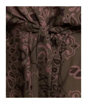 Attico Muslin Kaftan Dress With All-over Print And Self-tie Closure