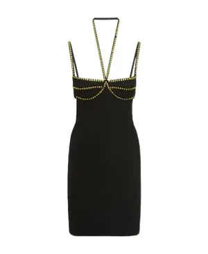 Attico Crystal Crepe Mini Dress