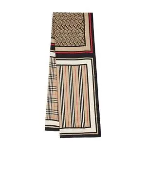 Burberry Check Printed Scarf - Brown