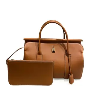 Loro Piana Stitch Detail Handbag - Warm Tan