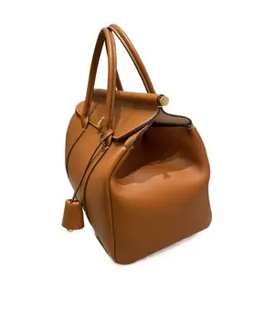 Loro Piana Stitch Detail Handbag - Warm Tan