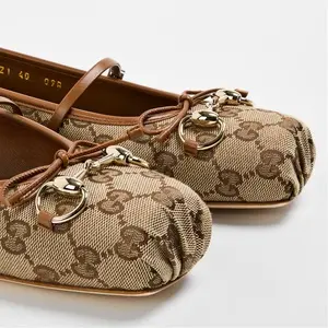 Gucci Horsebit Ballet Flats - Brown