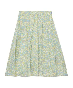 Prada Floral Print Pleated Re-nylon Skirt - Cream