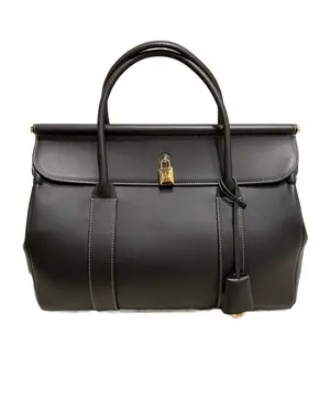 Loro Piana Stitch Detail Handbag With Lock And Pouch - Black
