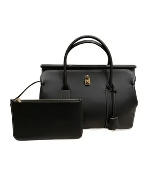 Loro Piana Stitch Detail Handbag With Lock And Pouch - Black
