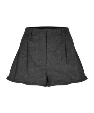 Prada Logo Patch Pleated Shorts