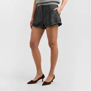 Prada Logo Patch Pleated Shorts