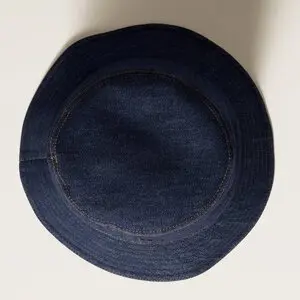Miu Miu Denim Bucket Hat With Leather Logo