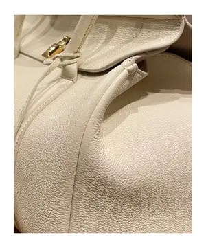 Loro Piana Top Handle Bag With Logo Detail - Nude