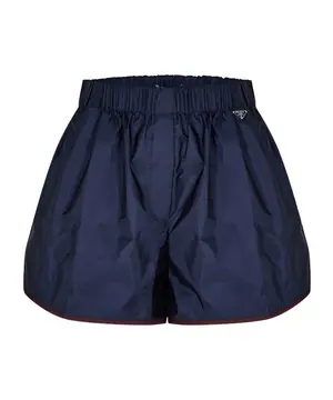 Prada Elastic Waistband Shorts - Blue