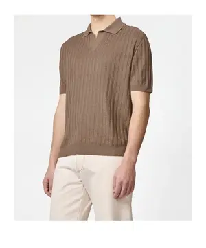 TOD'S Ribbed Short-sleeve Polo Shirt