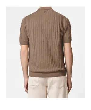 TOD'S Ribbed Short-sleeve Polo Shirt