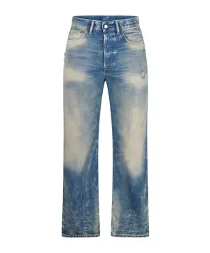 Acne Studios Wide Leg Jeans With Logo Patch