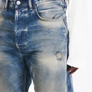 Acne Studios Wide Leg Jeans With Logo Patch