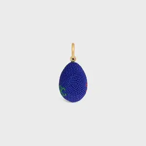 Celine Beaded Egg Pendant Charm With Gold Finish