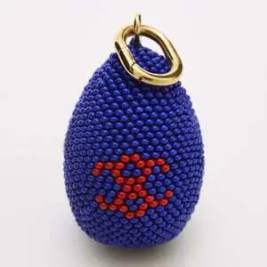 Celine Beaded Egg Pendant Charm With Gold Finish