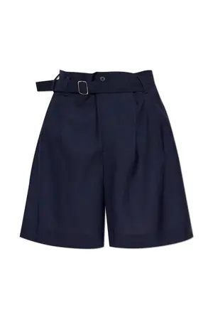 Jacquemus High Waisted Pleated Belted Shorts - Black