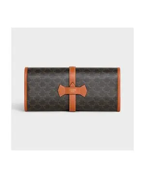Celine Domino Case In Triomphe Canvas And Lambskin