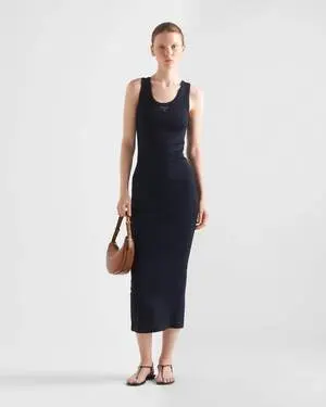 Prada Ribbed Knit Cotton Dress