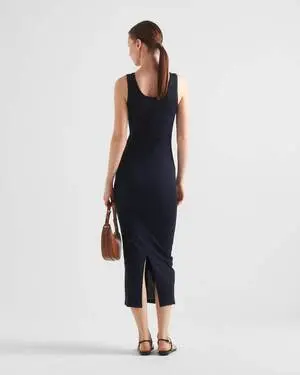 Prada Ribbed Knit Cotton Dress