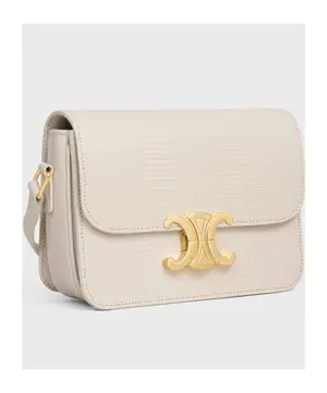 Celine Teen Triomphe Bag In Lizard - Beige
