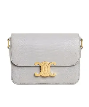 Celine Teen Triomphe Bag In Lizard - Cloud Gray