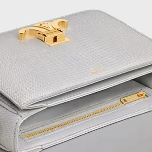 Celine Teen Triomphe Bag In Lizard - Cloud Gray