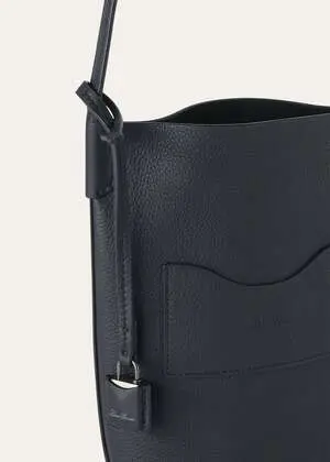 Loro Piana Adjustable Leather Cross-body Mobile Phone Bag - Black/agate