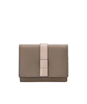 Loewe Trifold Wallet In Soft Grained Calfskin - Brown