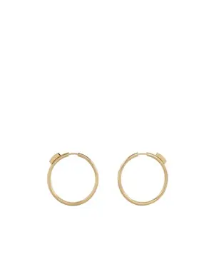 Celine Systeme Large Hoop Earrings With Diamonds In Gold - Yellow