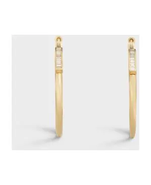 Celine Systeme Large Hoop Earrings With Diamonds In Gold
