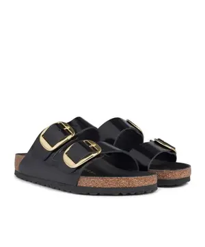 BIRKENSTOCK Double Buckle Open-toe Slippers - Black