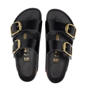 BIRKENSTOCK Double Buckle Open-toe Slippers - Black