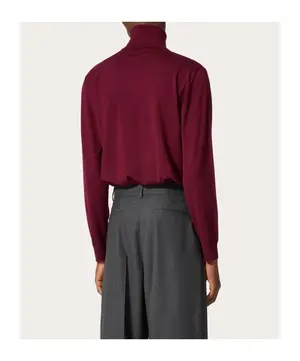 Valentino Garavani High-neck Wool Jumper With Vlogo Signature Embroidery